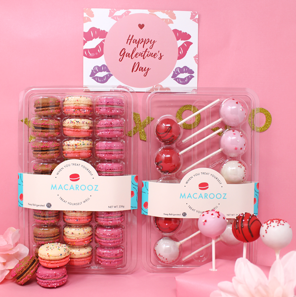 Galentine's Set 6: 24ct Macarons + 10ct Mac Pops - Macarooz